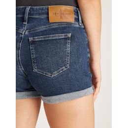 Damen Shorts "MID RISE SHORT", blau, Gr. 34, Calvin Klein Jeans, unifarben, Denim/Jeans, Obermaterial: 94% Baumwolle, 4% Elastomultiester, 2%