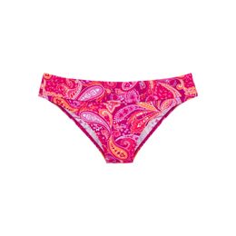 Vivance Damen Bikini-Hose "Pretty", pink, Gr. 36, Paisleymuster, bedruckt, kontrastfarbene Details, Recycling-Polyamid, Badehosen, mit Umschlagbund