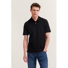 Bugatti Herren Poloshirt "Basic Essential", schwarz, Gr. M, 100% Baumwolle, Shirts, Modern Fit Piqué