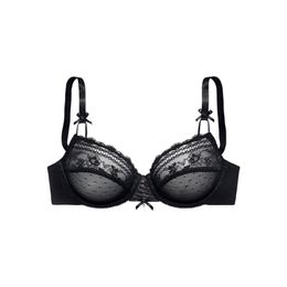 Damen B&uuml;gel-BH, NUANCE BY LASCANA, Gr. 85, schwarz, Spitze, Obermaterial: 67% Polyamid, 23% Polyester, 10% Elasthan, BHs, mit dekorativer Schn&uuml;rung