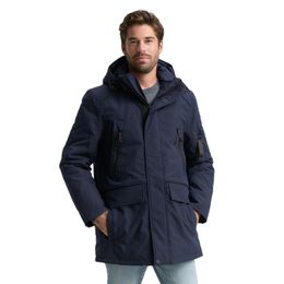 Tom Tailor Herren Funktionsmantel, blau, Gr. XXXL, unifarben, Web, Obermaterial: 100% Polyester. Futter: 100% Polyester, M&auml;ntel, mit Logo Anh&auml;nger