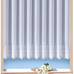 Weckbrodt-Gardinen Gardine WECKBRODT, B:600cm H:145cm, wei&szlig;, Voile, Polyester, Wohnzimmer, Gardinen, "Heidelberg", echte Stickerei, Voile, transparent, mit 1 oder 2