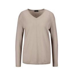 GOLDNER Damen Strickpullover "Kaschmirpullover mit V-Ausschnitt", beige, Gr. 46, Obermaterial: 100% Kaschmir WS., Pullover
