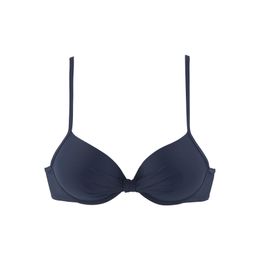 s.Oliver Damen B&uuml;gel-Bikini-Top "Spain", blau, Gr. 38, unifarben, Microfaser, Microfaser, Bikini-Oberteile, mit geraffter Mitte