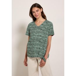 Cecil Damen Kurzarmbluse, gr&uuml;n, Gr. M, bedruckt, Stoff, 100% Viskose, Blusen, aus softer Viskose