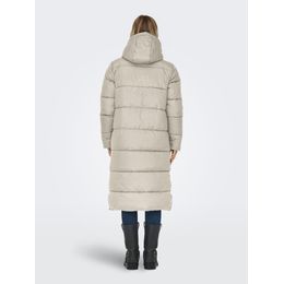 Only Damen Steppmantel "ONLMONTANA LONG PUFFER JACKET NOOS OTW"silber lining, Gr. XS, unifarben, Steppware, Obermaterial: 100% Polyester, M&auml;ntel