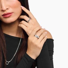 Thomas Sabo Damen Fingerring "Kettenglieder-Ring", 56, Silber 925 (recycelt), 5mm, silber, Silber 925 (recycelt), Fingerringe