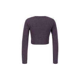 Damen Sweater "Basic Cropped Longsleeve W", lila, Gr. L, Alpha Industries, Obermaterial: 95% Baumwolle, 5% Elastan, Sweatshirts