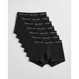 Gant Herren Trunk "TRUNK 7-PACK", Gr. S, schwarz, Jersey, Obermaterial: 95% Baumwolle, 5% Elasthan, unifarben, Unterhosen, Mit elastischem Bund