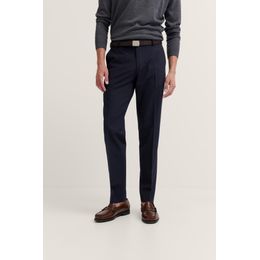 Bugatti Herren Anzughose "Mix & Match", blau, Gr. 25, unifarben, 75% Wolle, 22% Polyester, 3% Elasthan, Hosen, mit B&uuml;gelfalte & feiner Struktur