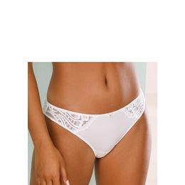 Lascana Damen Tanga "Flora", Gr. 32, beige, Spitze, Obermaterial: 89% Polyamid, 11% Elasthan, Unterhosen, hinten aus leicht transparenter Spitze