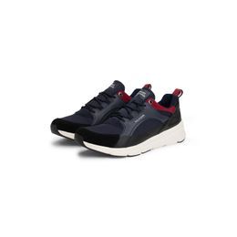Tommy Hilfiger Herren Sneaker "MODERN COMFORT RUN OUTDOOR", Gr. 41, blau, Leder, Synthetik, Schuhe, Freizeitschuh, Schnürschuh im coolen Materialmix