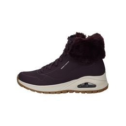 Skechers Damen Schn&uuml;rstiefelette "Skechers Stiefelette Lederimitat/Textil", Gr. 38, rot, Lederimitat, Textil, Schuhe