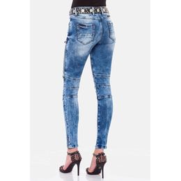 Cipo & Baxx CIPO & BAXX Damen Slim-fit-Jeans "Jeans", blau, Basic, Gr. 29, unifarben, 98% Baumwolle, 2% Elasthan, Jeans, in Slim-Fit, WD365