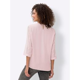 Heine Damen Crepebluse, rosa, Gr. 42, unifarben, 100% Polyester, Besatz:100% Polyester, Blusen