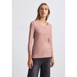 Street One Damen 3/4-Arm-Shirt, rosa, Gr. 46, unifarben, Web, 50% Baumwolle, 50% Modal, Shirts, mit 3/4 &Auml;rmeln