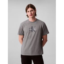 Herren T-Shirt "SS Hero Monologo Tee 20s", grau, Gr. L, Calvin Klein Jeans, unifarben, Web, Obermaterial: 100% Baumwolle, Shirts, Mit
