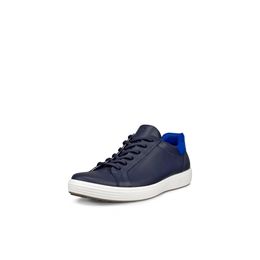 Ecco Damen Sneaker "Ecco Soft 7 M", Gr. 47, blau, Leder, Schuhe, Freizeitschuh, Halbschuh, Schn&uuml;rschuh mit genoppter Laufsohle