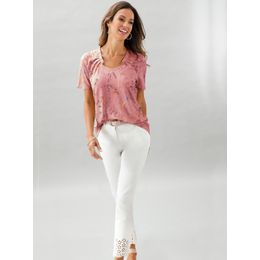Inspirationen Damen Kurzarmshirt "Shirt", rosa, Gr. 38, geblümt, gemustert, mehrfarbig, 96% Viskose, 4% Elasthan, Shirts