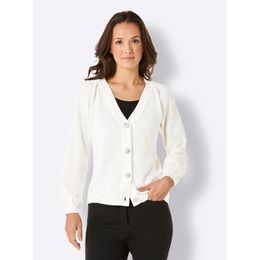 Damen Cardigan, beige, Gr. 40, CREATION L PREMIUM, unifarben, 50% Lyocell, 30% Baumwolle, 20% Viskose, Strickjacken