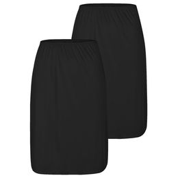 Nina von C. Damen Unterrock "2er Pack Halbrock L&auml;nge 60 cm Elegance", Gr. 36, schwarz, Obermaterial: 81% Viskose CV. 19% Polyester PES., R&ouml;cke