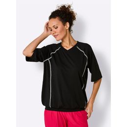 Catamaran Damen Trainingsshirt "Sportshirt", schwarz, Gr. 44, meliert, unifarben, 95% Polyester, 5% Elasthan, Shirts