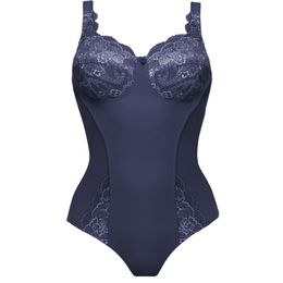 SuSa Damen Body "Body ohne B&uuml;gel Latina", Gr. 95, blau, Spitze, Obermaterial: 78% Polyamid PA. 15% Elasthan EL. 7% Baumwolle CO., Bodys
