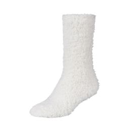 Camano Damen Socken "warm & cozy", Gr. 39, wei&szlig;, Elasthan, Polyester, unifarben, Socken, mit elastischem Bund