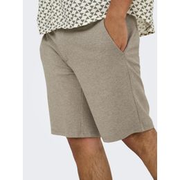 Only & Sons ONLY & SONS Herren Chinoshorts "ONSMARK 0209 MELANGE SHORTS NOOS"fallen rock, Gr. M, unifarben, Obermaterial: 64% Viskose, 31% Polyester, 5%