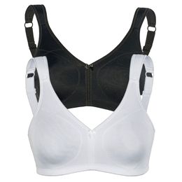 Sassa Mode SASSA Damen Sport-BH "2er Pack Sport BH ohne B&uuml;gel SPORTS BRAS", Gr. 75, schwarz-wei&szlig;, Obermaterial: 82% Polyamid PA. 18% Elasthan EL., BHs