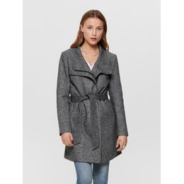 Only Damen Kurzmantel "ONLELLI LIGHT COAT CS OTW", grau, Gr. S, unifarben, Web, Obermaterial: 85% Polyester, 15% Baumwolle, M&auml;ntel