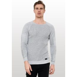 Rusty Neal Herren Strickpullover, grau, Gr. L, unifarben, 50% Polyacryl, 50% Baumwolle, Pullover, mit modernem Rundhalsausschnitt
