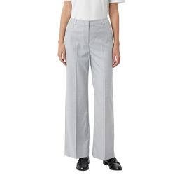 comma, COMMA Damen Stoffhose, grau, Gr. 46, unifarben, Web, Obermaterial: 69% Polyester, 29% Viskose, 2% Elasthan, Hosen, mit B&uuml;gelfalte