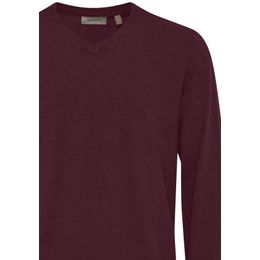 Blend Herren V-Ausschnitt-Pullover "BHBRUTON V-neck", rot, Gr. M, unifarben, Strick, Obermaterial: 100% Polyester, Pullover