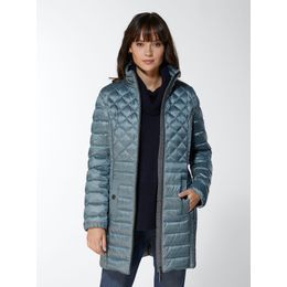 Damen Steppjacke, blau, Gr. 18, CREATION L PREMIUM, unifarben, 60% Polyester, 40% Polyamid, F&uuml;llung:90% Daunen, 10% Federn, Kontrastpaspel:100%