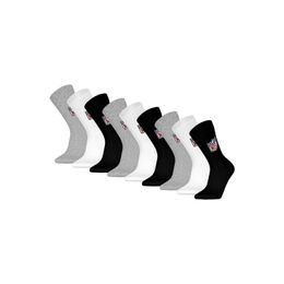 NFL Herren Kurzsocken "Socken NFL SHIELD 9Pack Crew Socks 9er Pack", Gr. 43, schwarz, Obermaterial: 61% Baumwolle CO. 35% Polyester PES. 4% Elasthan