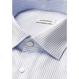 Seidensticker Herren Businesshemd "Schwarze Rose", blau, Gr. 39, gestreift, 100% Baumwolle, Hemden, Slim 1/1 Extra lang Kentkragen Gestreift