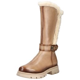 Bagatt Damen Stiefel "Bagatt Stiefel Leder/Textil", Gr. 40, beige, Leder, Textil, Schuhe