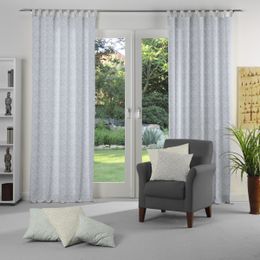 Vorhang WIRTH, B:132cm H:225cm, blau, Jacquard, Baumwolle, Polyester, Wohnzimmer, Gardinen, "Telfort"