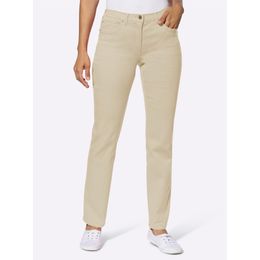 Casual Looks Damen Bequeme Jeans, beige, Gr. 40, unifarben, 96% Baumwolle, 4% Elasthan, Jeans