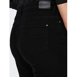 Only CARMAKOMA Damen Slim-fit-Jeans "CARSUI MID SLIM DNM DIA367 NOOS", schwarz, Gr. 50, unifarben, Denim/Jeans, Obermaterial: 95% Baumwolle, 3%