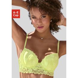 Vivance Damen Push-up-BH "Julia", Gr. 75, gr&uuml;n, Spitze, Obermaterial: 60% Polyamid, 35% Polyester, 5% Elasthan, BHs, aus Jacquardspitze in leichter