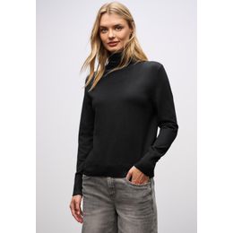 Street One Damen Rollkragenpulloverschwarz, Gr. 36, unifarben, Stoff, 71% Viskose, 29% Nylon, Pullover, mit Strick-Struktur