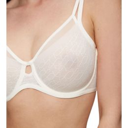 Triumph Damen Minimizer-BH "Signature Sheer", Gr. 80, wei&szlig;, T&uuml;ll, Obermaterial: 59% Polyamid, 41% Elasthan, bestickt, leicht transparent, unifarben,