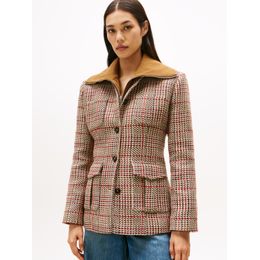 Tommy Hilfiger Damen Kurzblazer "SEASONAL TEXTURE LADY JACKET", bunt, Gr. 44, kariert, Web, Obermaterial: 36% Baumwolle, 25% Polyester, 24%