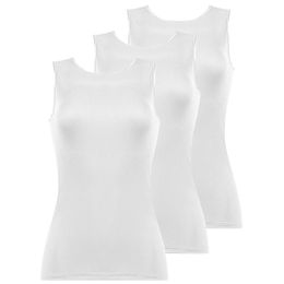 Nina von C. Damen Achselhemd "3er Pack Damen Shirt ohne Arm Fine Cotton", Gr. 46, weiß, Obermaterial: 100% Baumwolle CO., Unterhemden