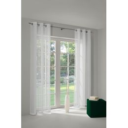 Vorhang WIRTH, B:300cm H:245cm, wei&szlig;, Polyester, Wohnzimmer, Gardinen, "Nicole", Store
