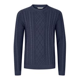 11 Project Herren Rundhalspullover "Rundhalspullover PRJamal", blau, Gr. XL, Obermaterial: 100% Baumwolle CO recyc.., Pullover