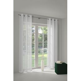 Vorhang WIRTH, B:600cm H:225cm, wei&szlig;, Polyester, Wohnzimmer, Gardinen, "Nicole", Store