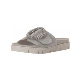 Gabor Damen Pantolette "Gabor Pantoletten Leder", Gr. 41, grau, Leder, Schuhe